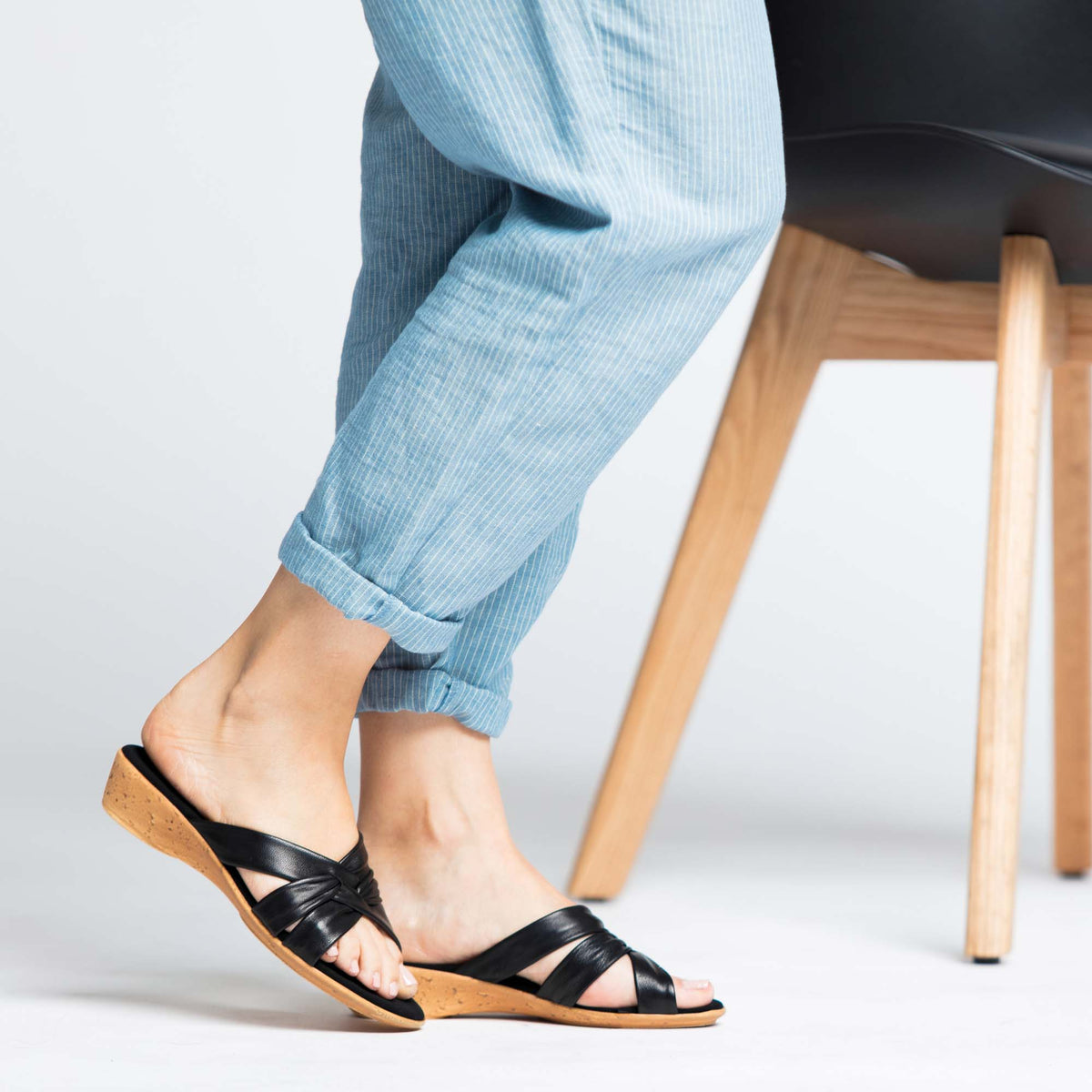 Black Comfortable Low Heel Sandals | Onex Shoes Sail | Onex Shoes